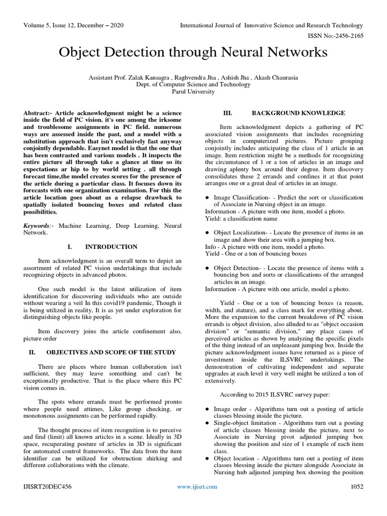 Object Detection Through Neural Networks | PDF | Art | Computers