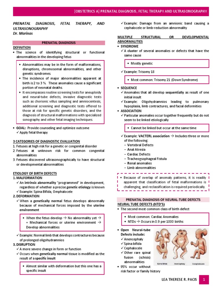 Obstetrics Prenatal Diagnosis Fetal Therapy and Ultrasound | PDF ...
