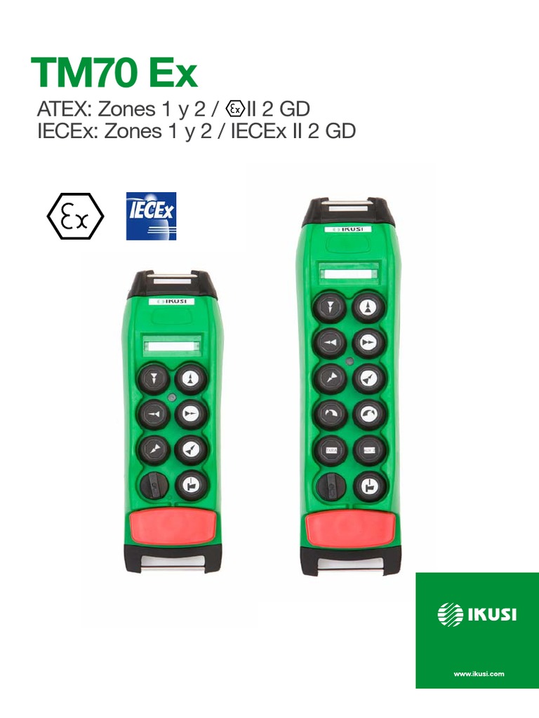 Tm70 Ex: Atex: Zones 1 Y 2 / Ii 2 GD Iecex: Zones 1 Y 2 / Iecex Ii 2 GD ...