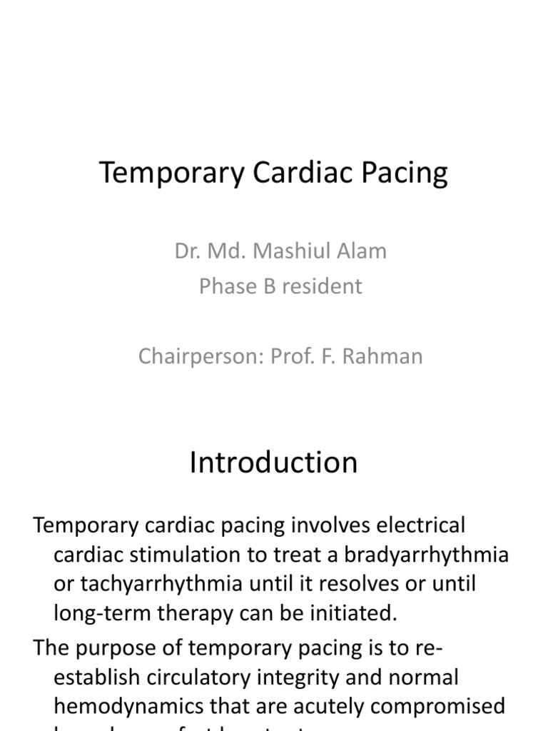 Temporary Cardiac Pacing Overview | PDF | Artificial Cardiac Pacemaker ...