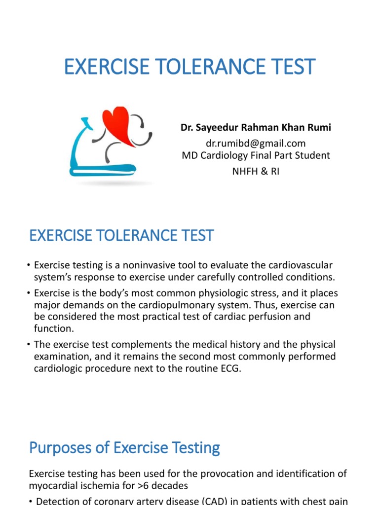 Understanding the Methodology and Physiology of Exercise Tolerance ...