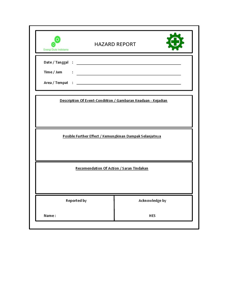 Form Hazard Report by Nada | PDF | Law