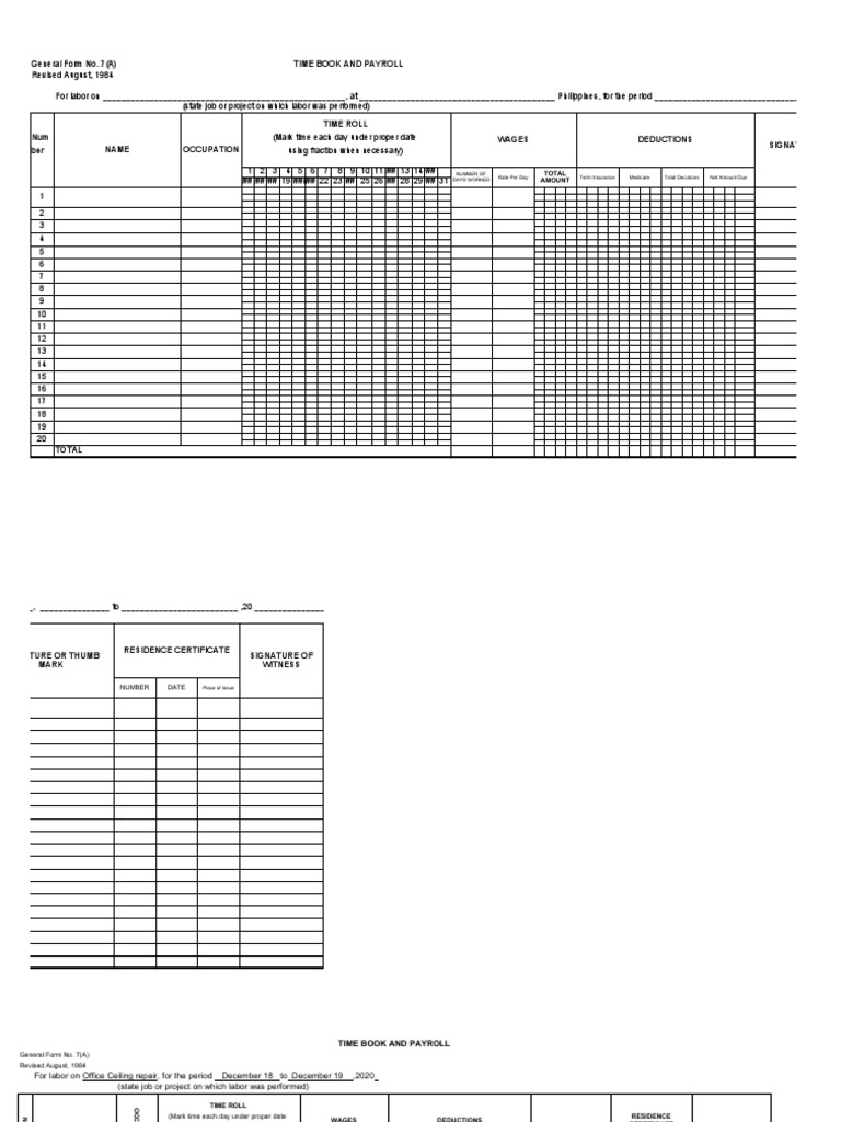 Time Book and Payroll: Total Amount | PDF | Payroll | Payments