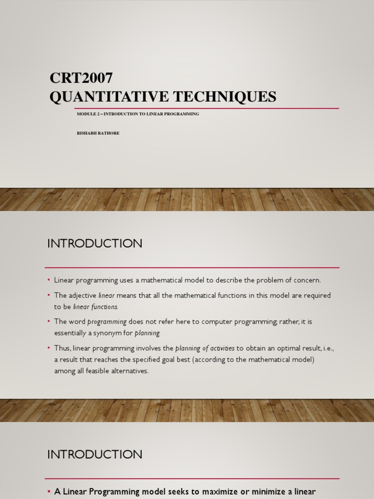 Module 2 Pdf Linear Programming Mathematical Optimization