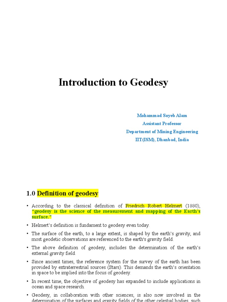 An In-Depth Introduction to the Science of Geodesy: Its Definition ...
