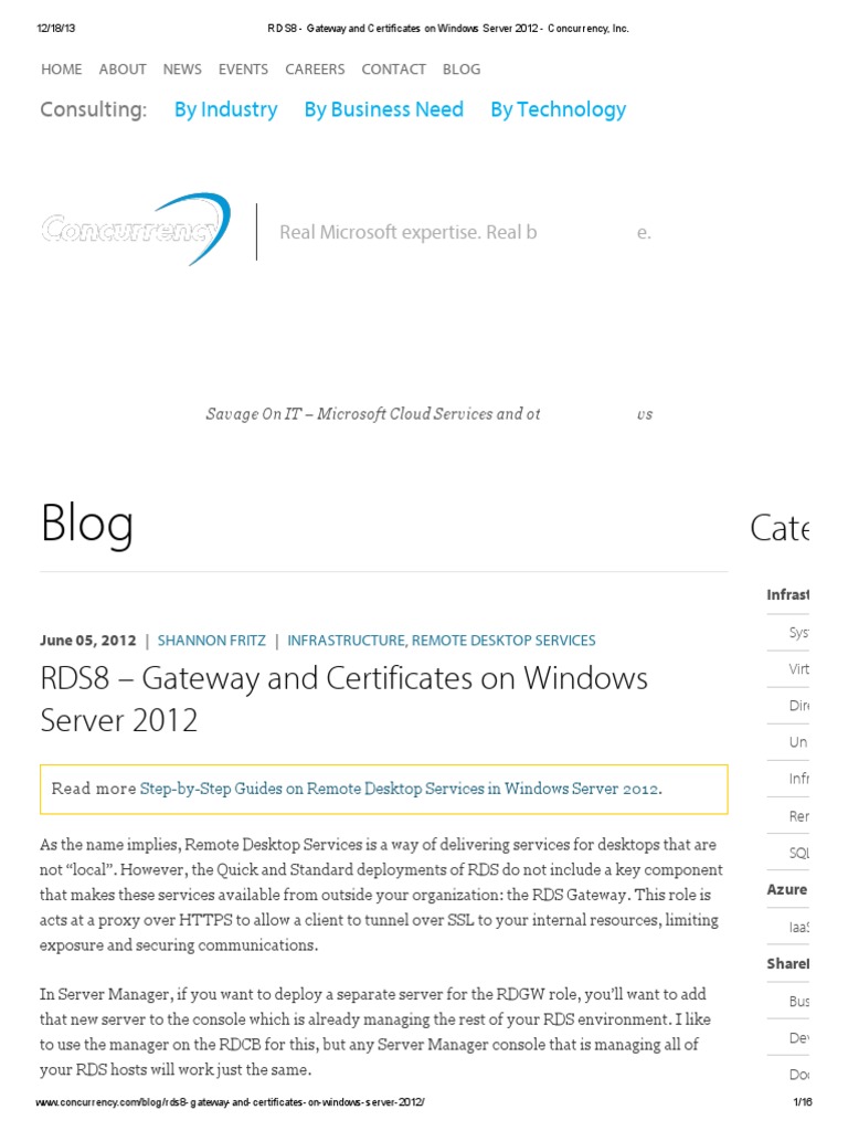 RDS Gateway and Certificates On Windows Server 2012 | PDF | Public Key ...