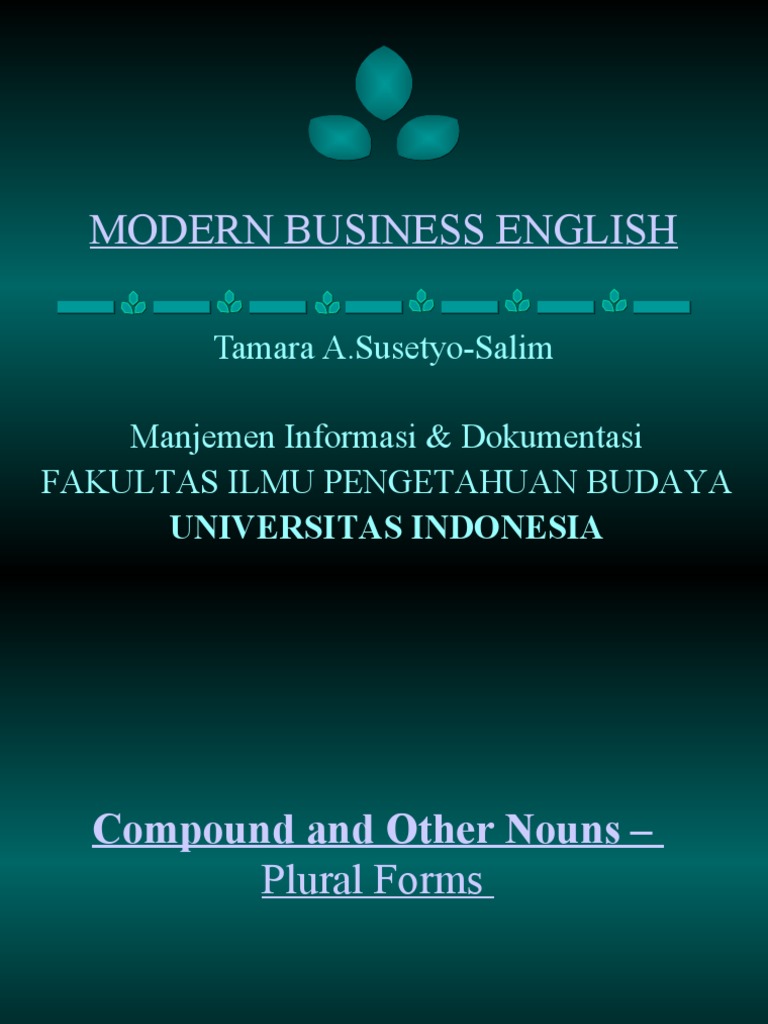 Adult Modern-Business-English 40 Slides | PDF | Plural | Ms.