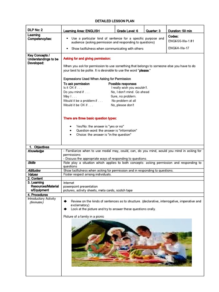 Asking For and Giving Permission | PDF | Question | Verb