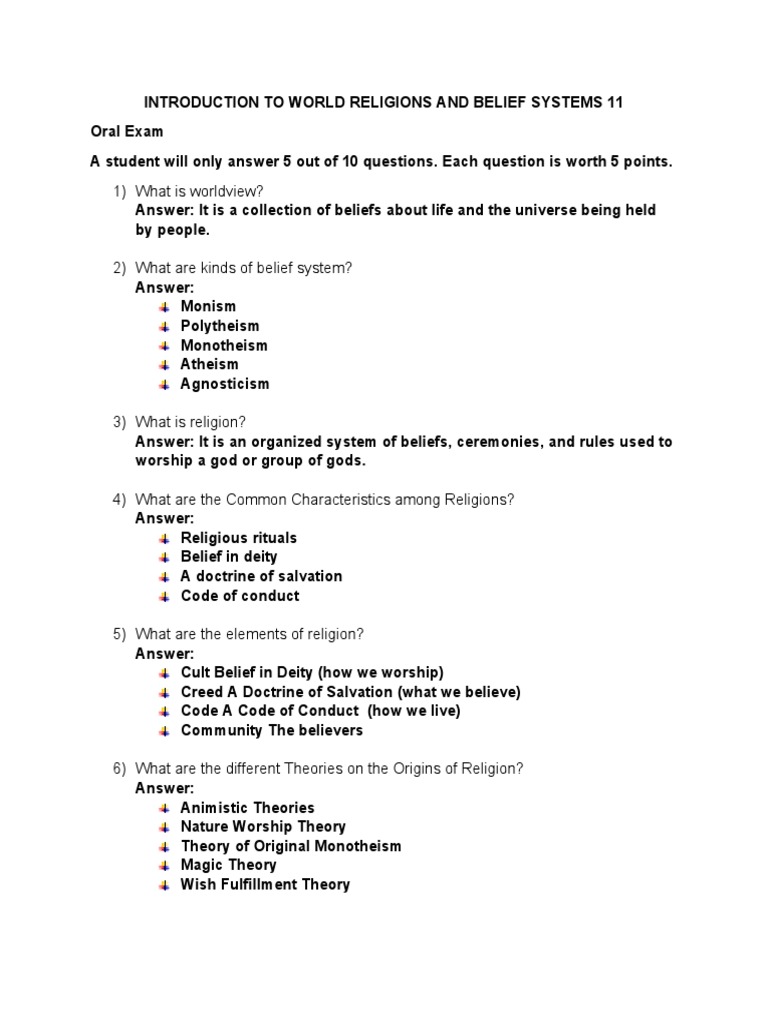 Grade 11 World Religions Overview | PDF | Spirituality | God