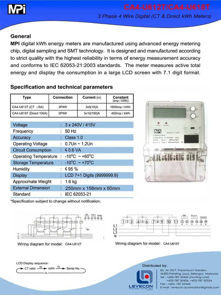 MPI Post Paid Electricity Meter | PDF