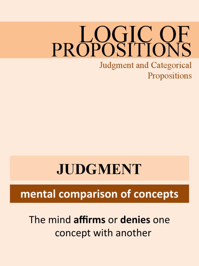 04 Judgment and Logic of Propositions | PDF | Proposition | Truth