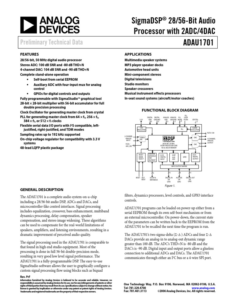 Adau1701 PDF | PDF