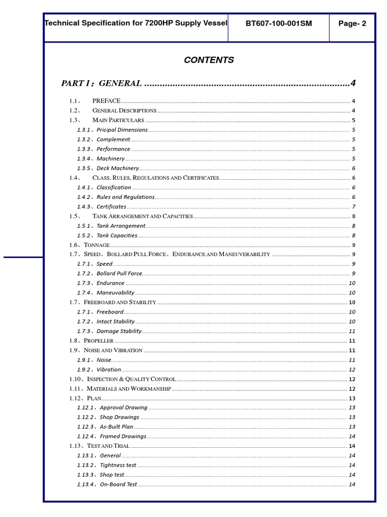 01 Huawu Technical Specifications 1 | PDF | Ships | Deck (Ship)