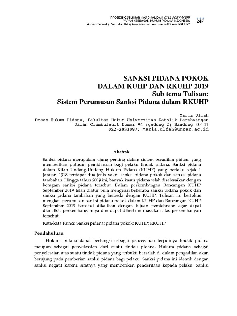SANKSI PIDANA | PDF