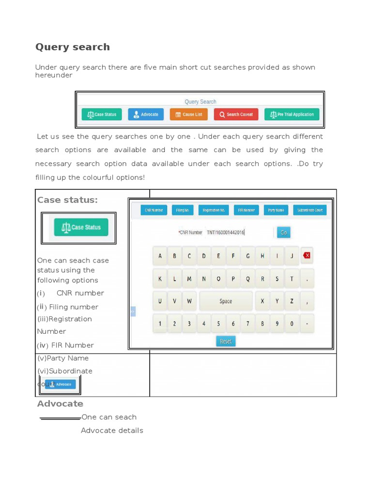 Query Search: Case Status | PDF
