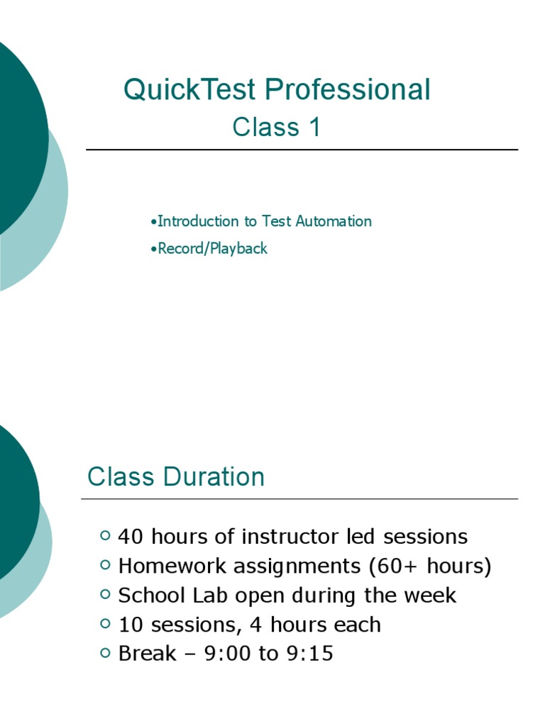 Quicktest Professional: Class 1 | PDF | Graphical User Interfaces ...