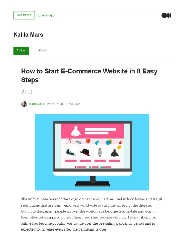 How To Start e Commerce Website in 8 Easy Steps | PDF | E Commerce ...