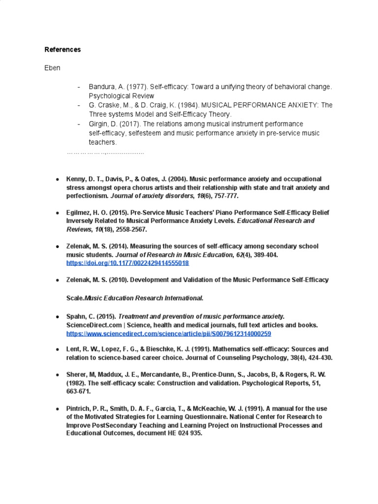 References PDF | PDF | Self Efficacy | Counseling Psychology