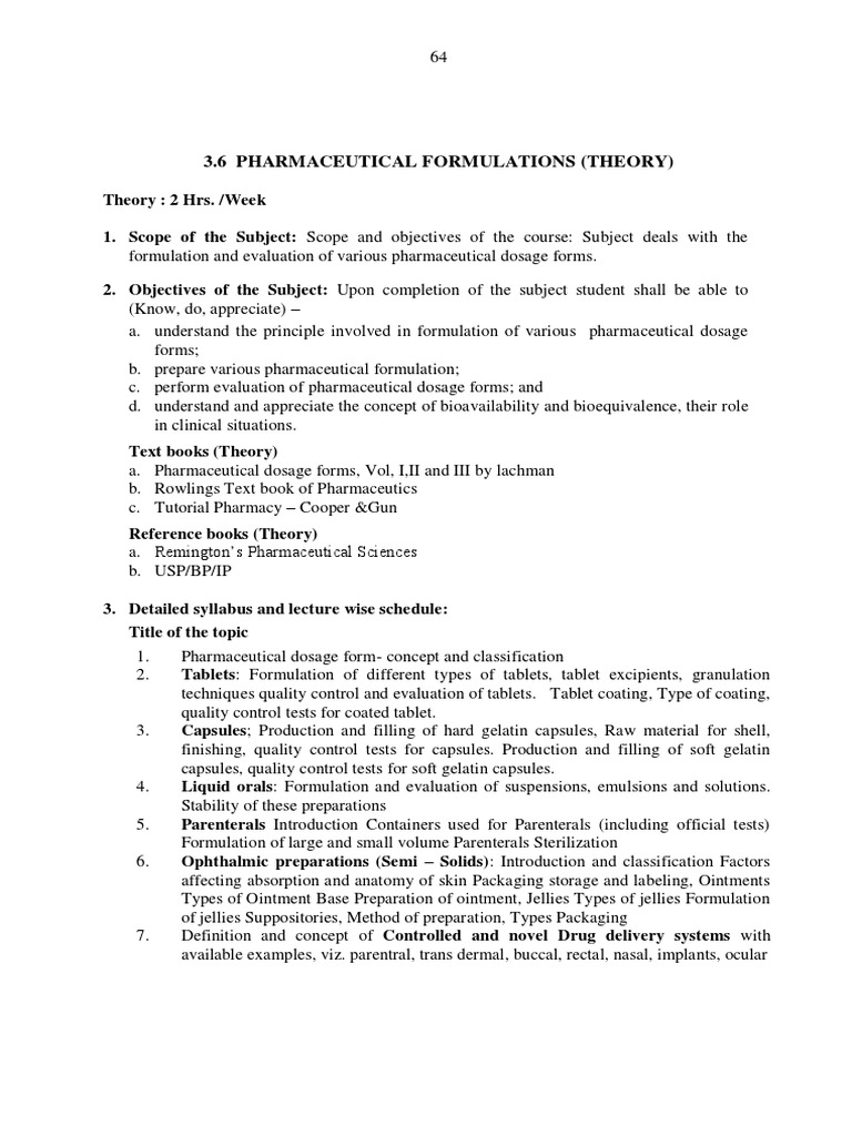 Formulation and Evaluation of Pharmaceutical Dosage Forms: A ...