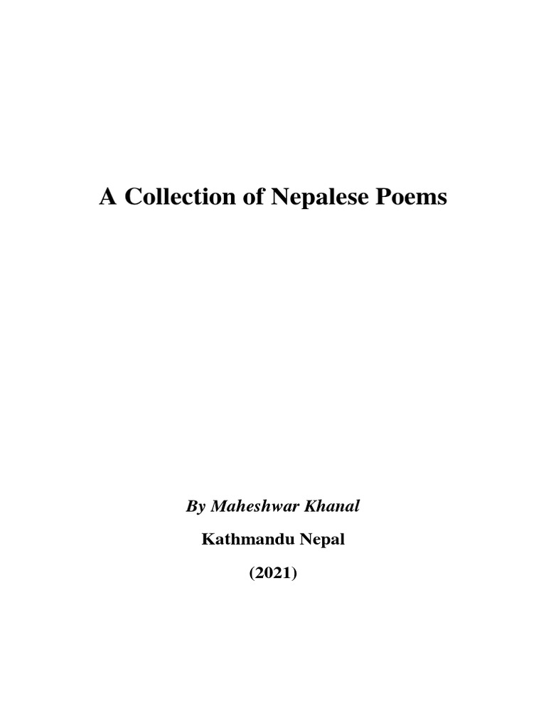 A Collection of Nepalese Poems: by Maheshwar Khanal | PDF
