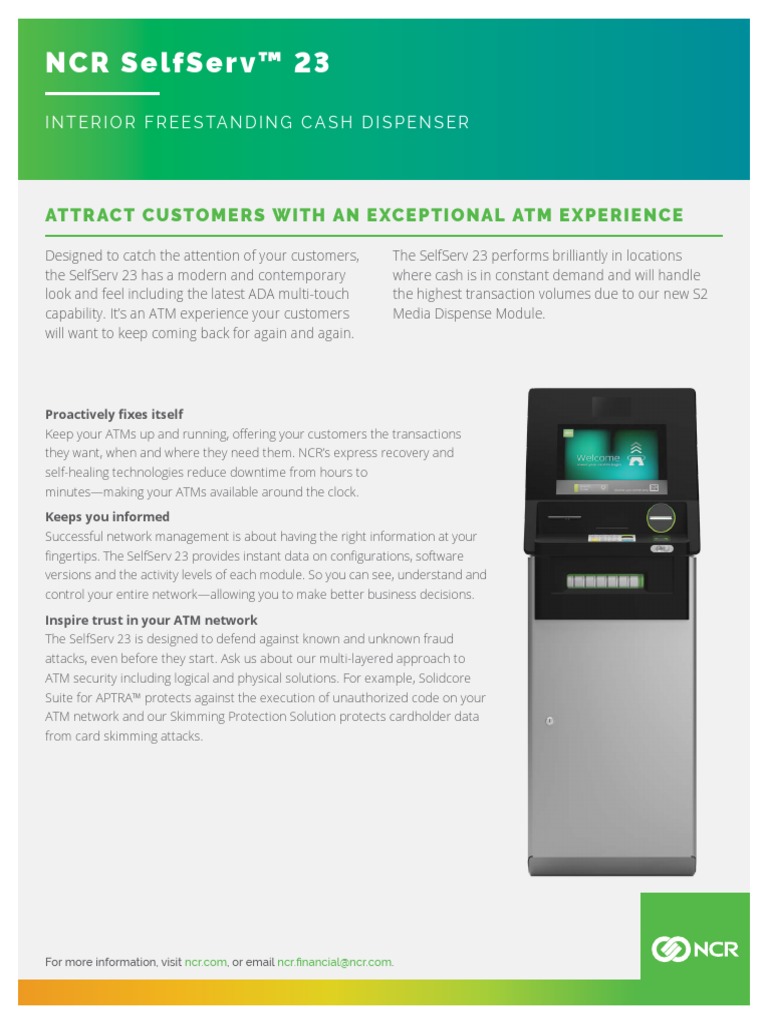 NCR Selfserv™ 23: Attr Act Customers With An Exceptional Atm Experience ...