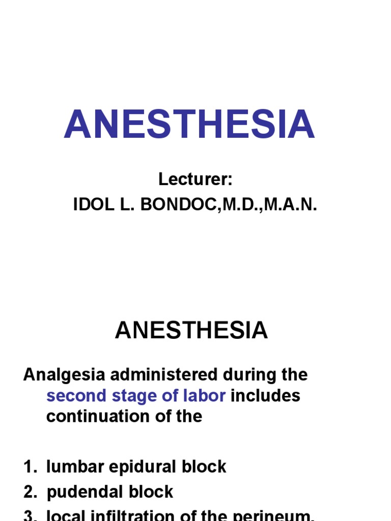 ANESTHESIA in OBSTETRICS | PDF | Childbirth | Breast Milk