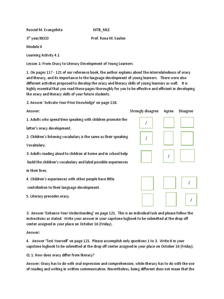 MTB - Module 4 | Download Free PDF | Reading Comprehension | Literacy