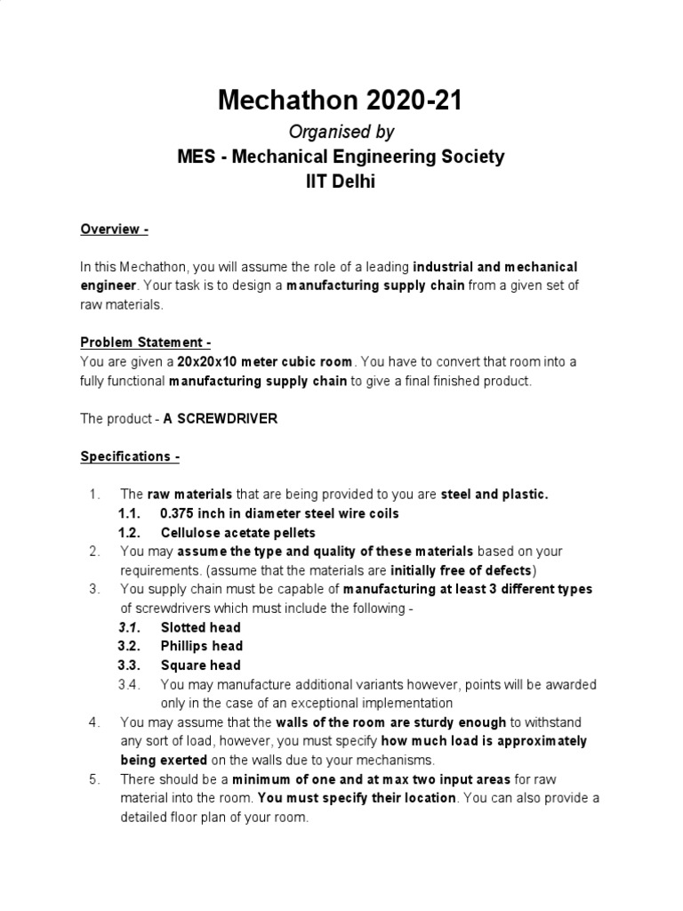 Mechathon Problem Statement-2 PDF | PDF | Computing | Computing And Information Technology