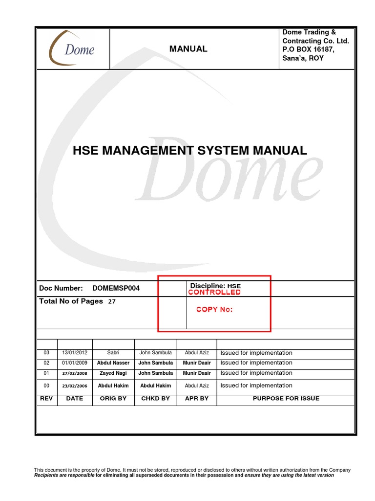 Hse Management System Manual | PDF | Competence (Human Resources ...