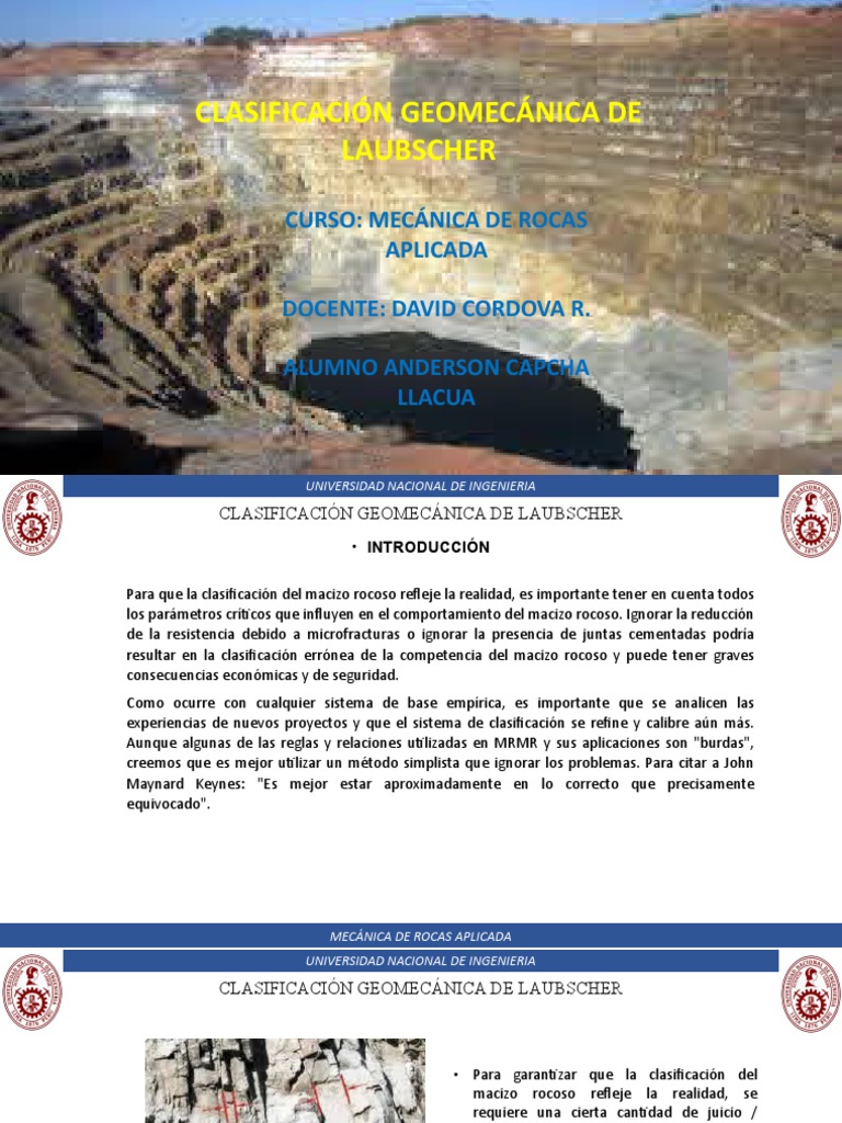 Laubscher | PDF | Roca (geología) | Ingeniería