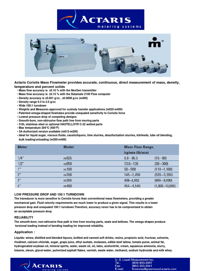 Actaris Overview | PDF | Flow Measurement | Density