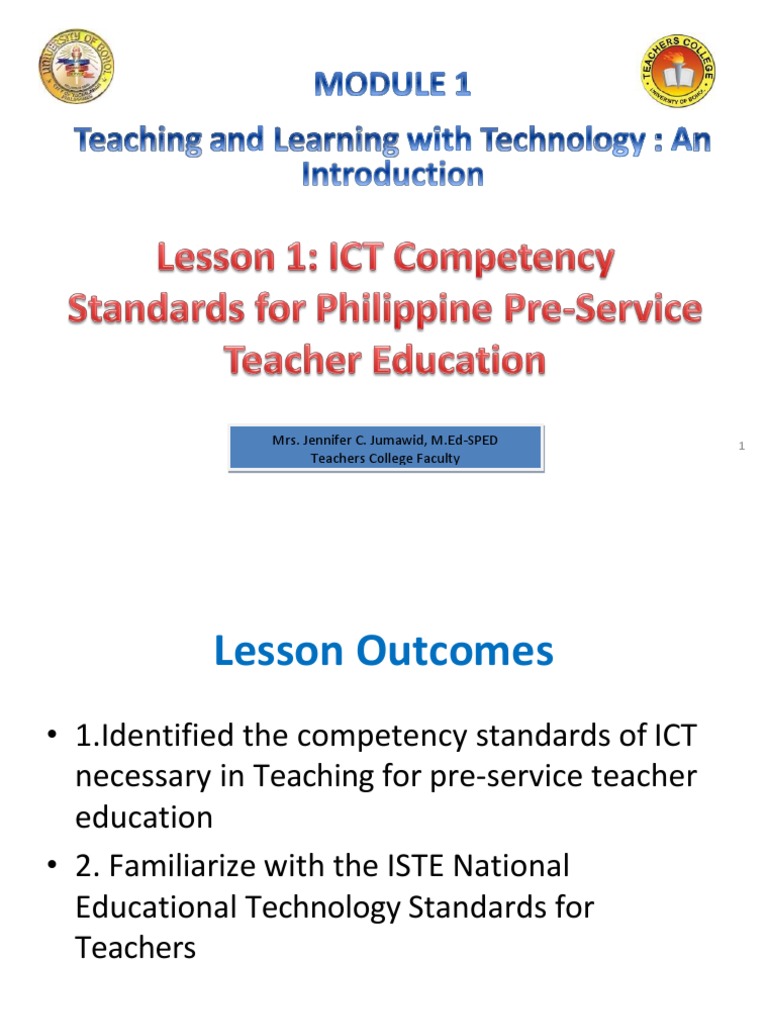 Lesson 1 ICT Standards | PDF | Educational Technology | Educational ...