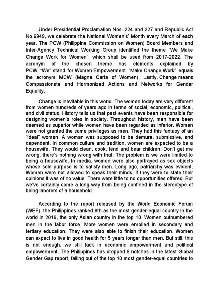 Women's Empowerment in the Philippines | PDF | Woman | Gender Equality