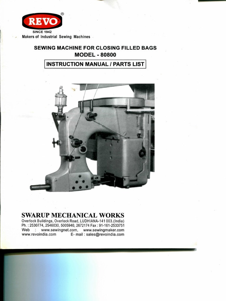 Revo Stitching Machine PDF | PDF | Sewing Machine | Screw