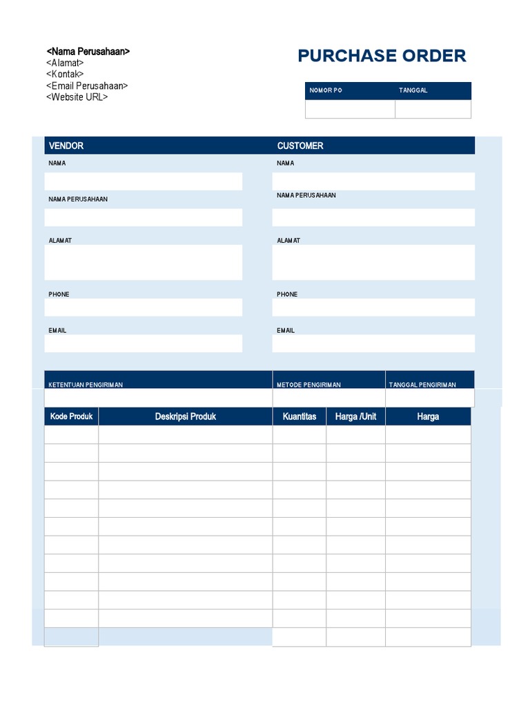 Contoh Purchase Order | PDF