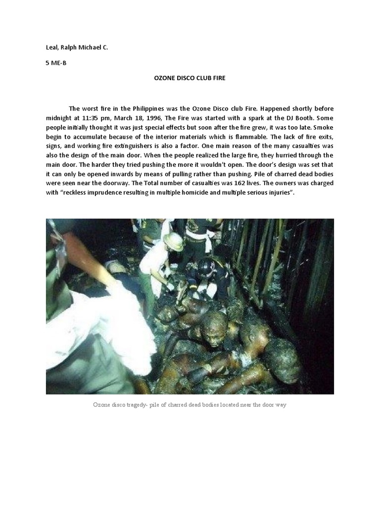 Ozone Disco Club Fire Tragedy Killed 162 | PDF