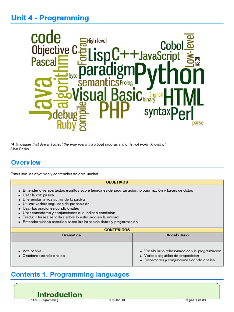 Unit 4 - Programming | PDF | Programming Paradigms | Object Oriented Programming