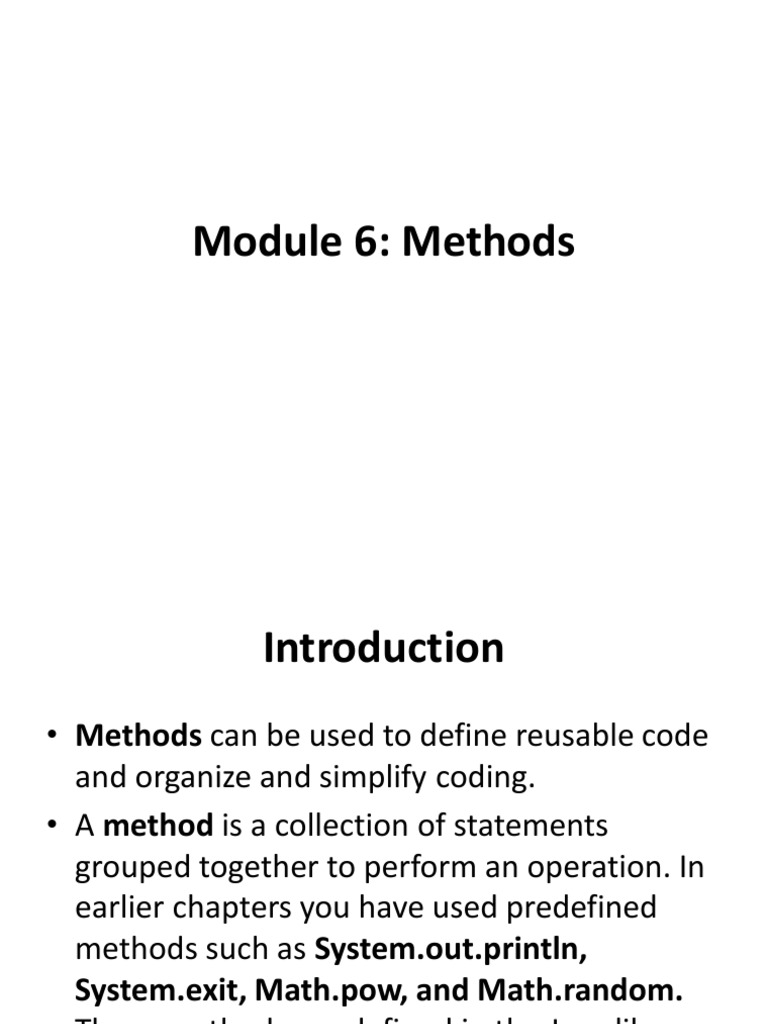 Module 6 Methods Pdf Parameter Computer Programming Method Computer Programming