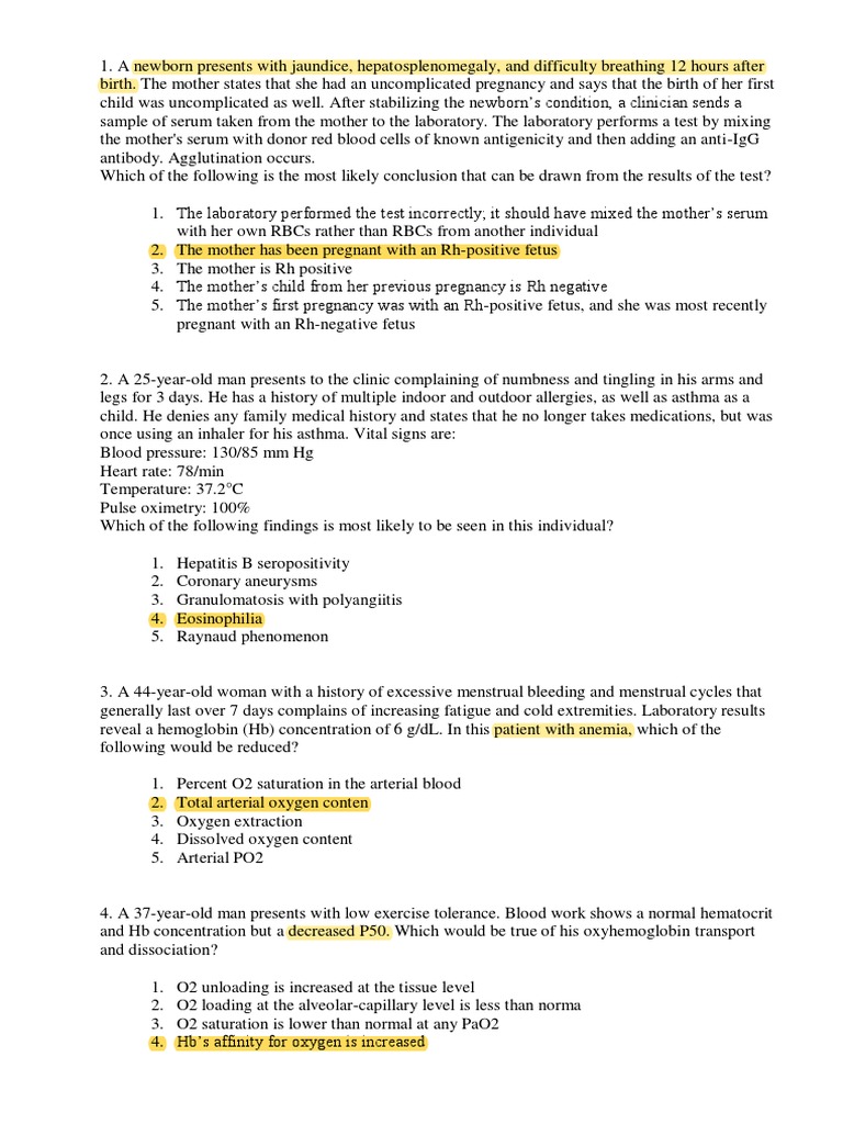 Exam 19 Blood | PDF | Coagulation | Bleeding