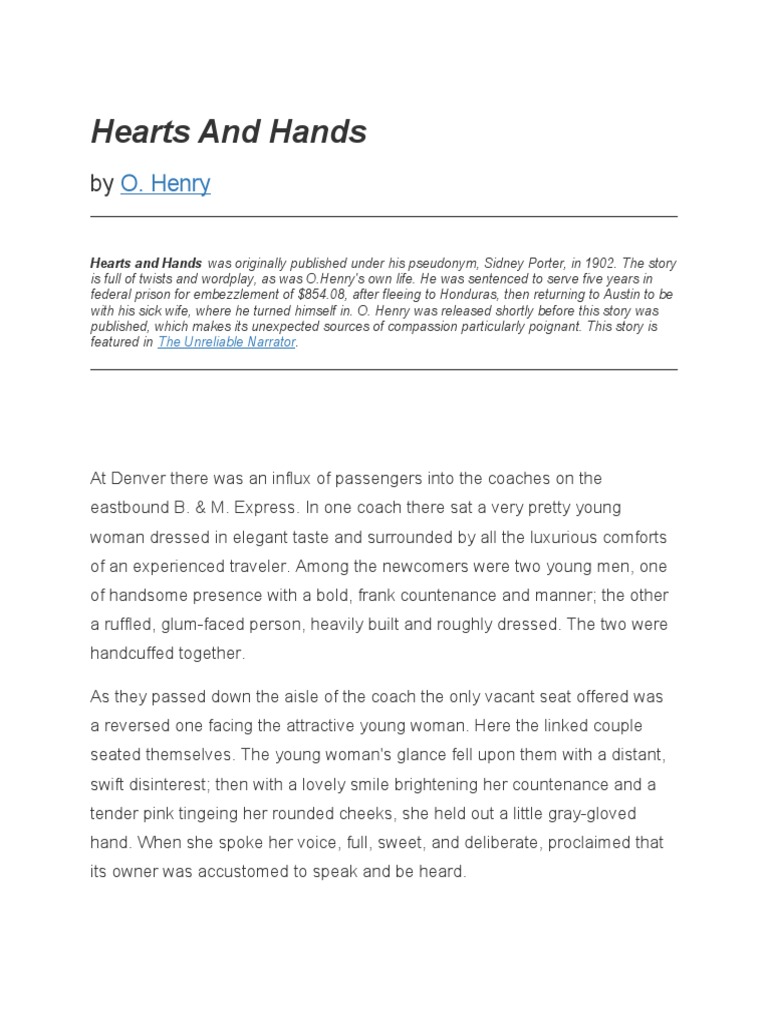 Hearts and Hands: O. Henry | PDF | O. Henry