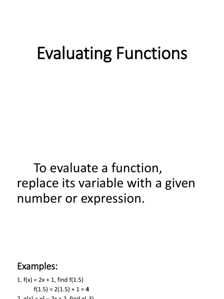 Lesson 1.2 - 1.3 - Evaluating Functions & Operations On Functions | PDF | Mathematical Objects ...