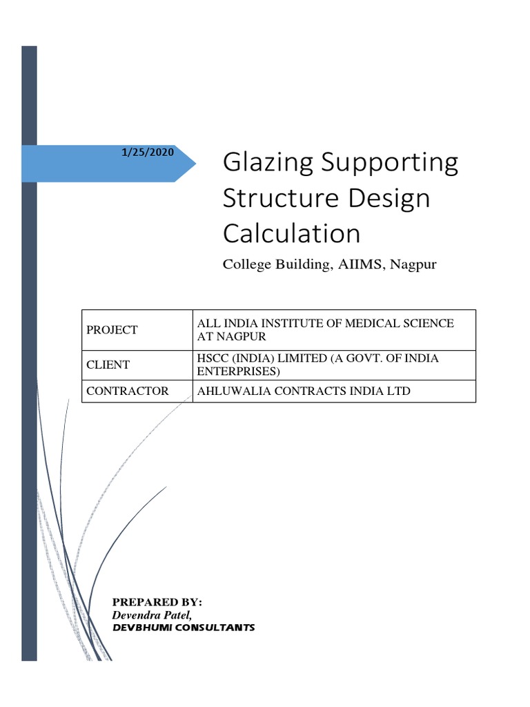 Glazing Supporting Structure Design Calculation, College Building ...