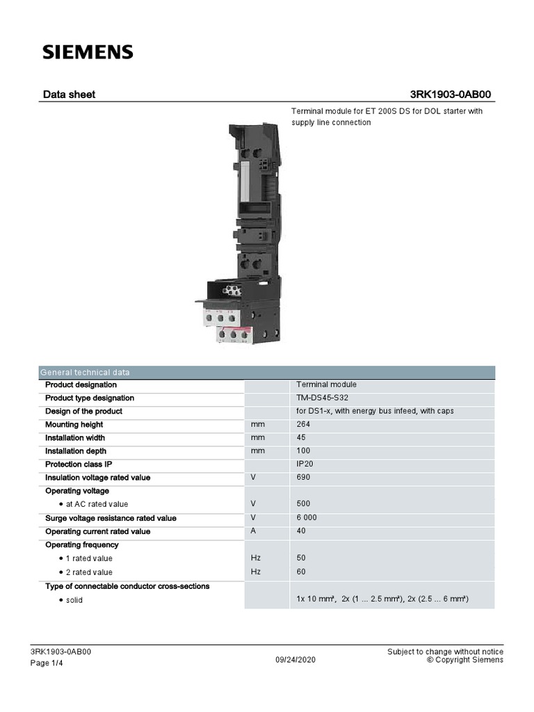 3RK19030AB00 Datasheet en | PDF | Alternating Current | Power (Physics)