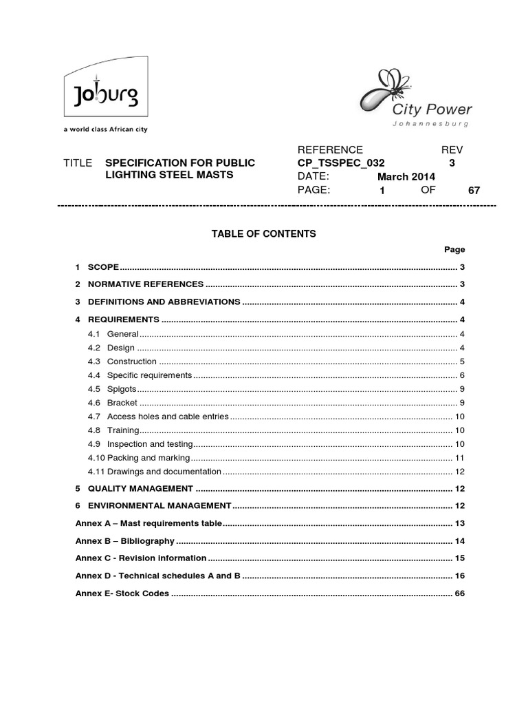 Lightning Masts | PDF | Galvanization | Specification (Technical Standard)