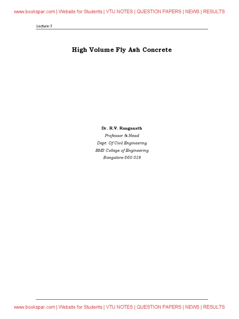 High Volume Fly Ash Concrete | PDF | Fly Ash | Concrete
