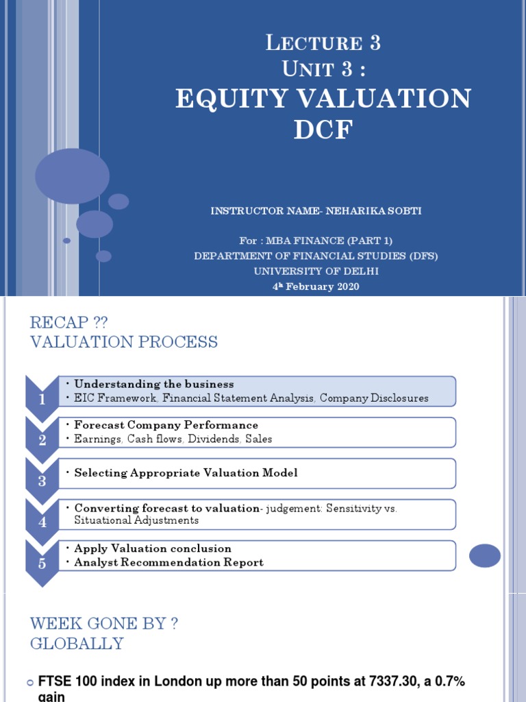 Equity Valuation DCF: Ecture NIT | PDF | Discounting | Valuation (Finance)