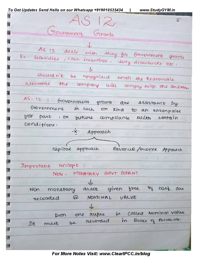 Accounting Standards Handwritten Notes For Inter | PDF