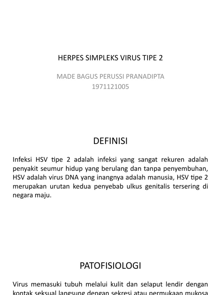 Infeksi Herpes Simpleks Tipe 2: Gejala dan Pengobatan | PDF | Sains ...