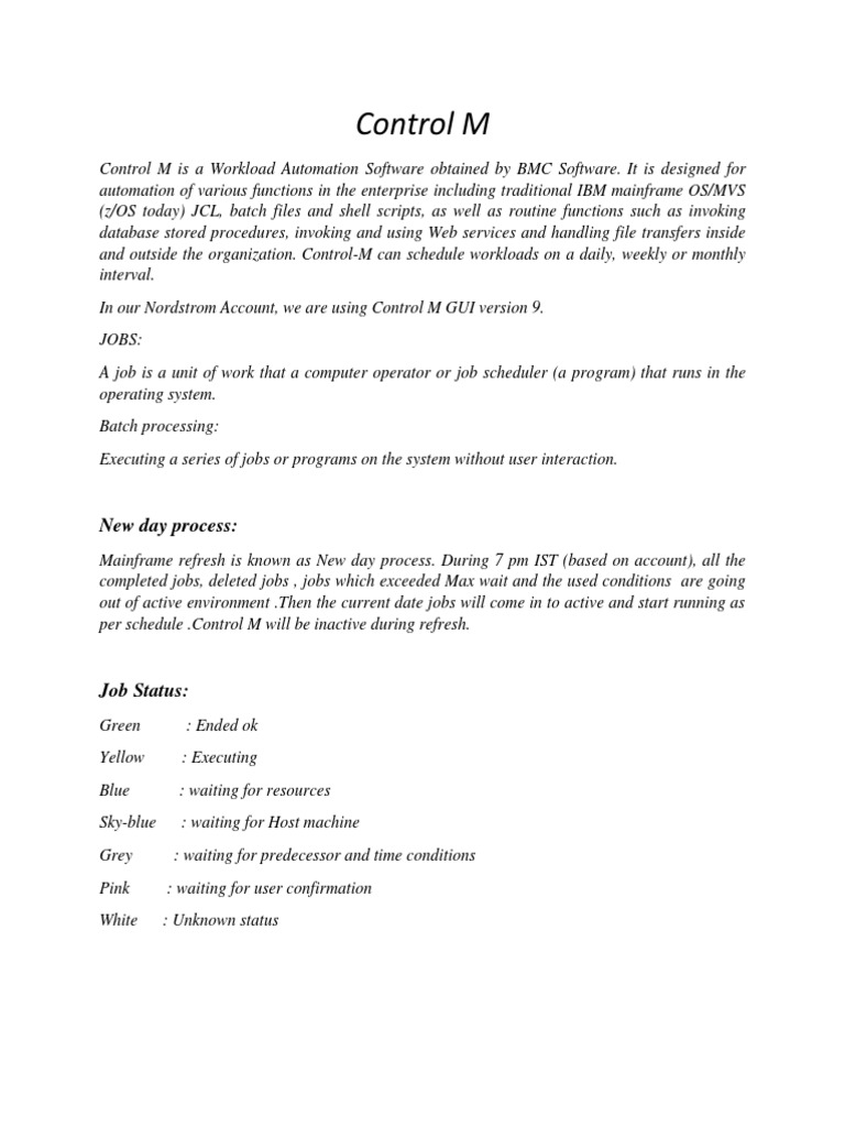 Control M Gui PDF | PDF | Mainframe Computer | Operating System