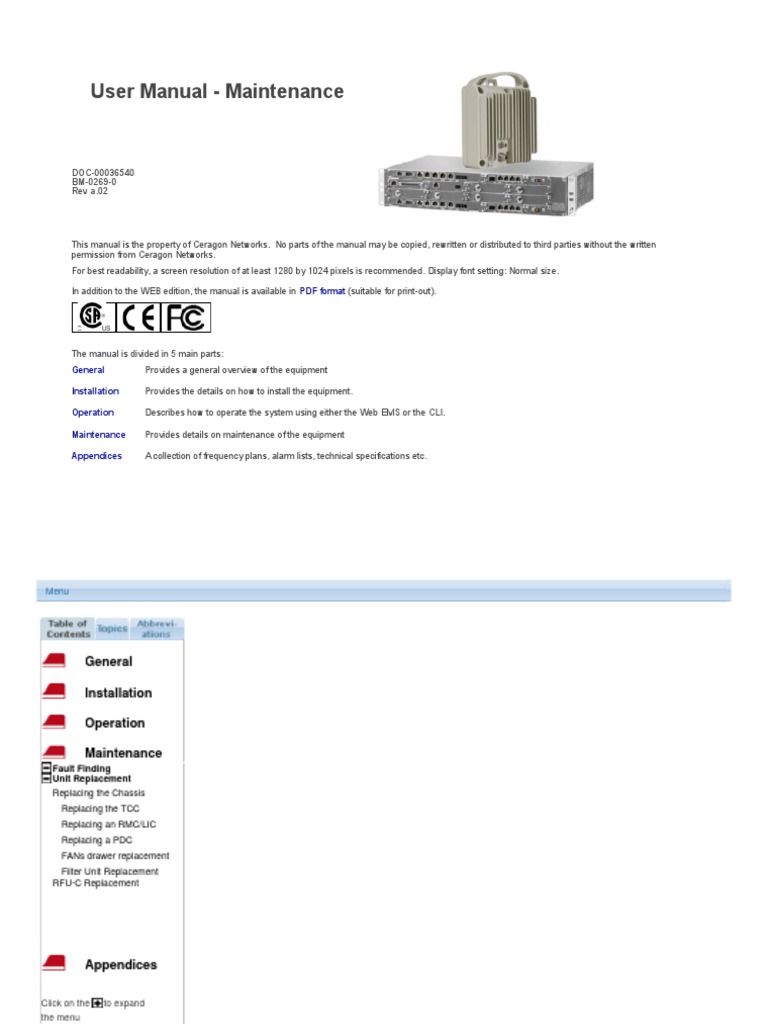 Ceragon Networks Equipment Maintenance Guide | PDF | Troubleshooting ...